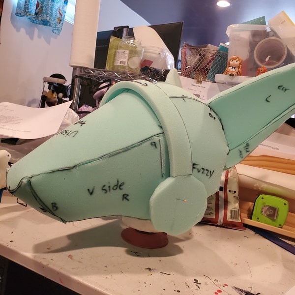 Protogen Fursuit Head Base Template: DIY Foam Cosplay Pattern (digital PDF) - Etsy