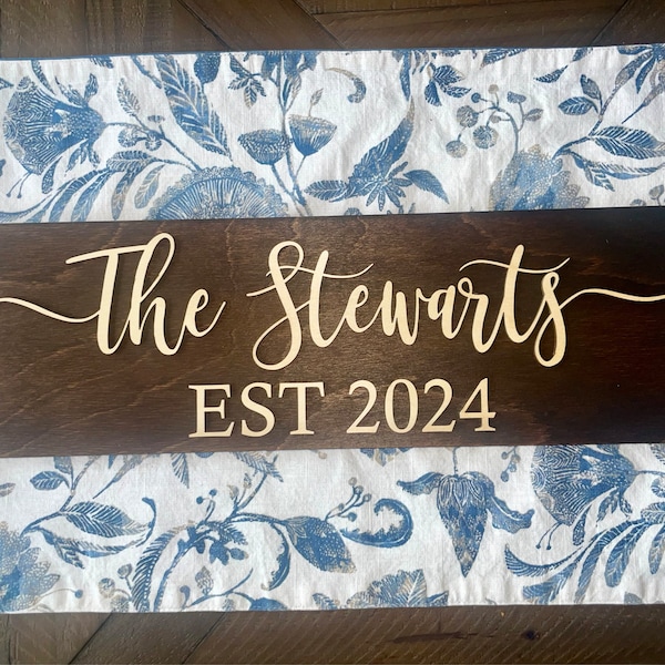 Personalized Name Wedding Gift - Rustic Personalized Sign - Rustic Wood ...