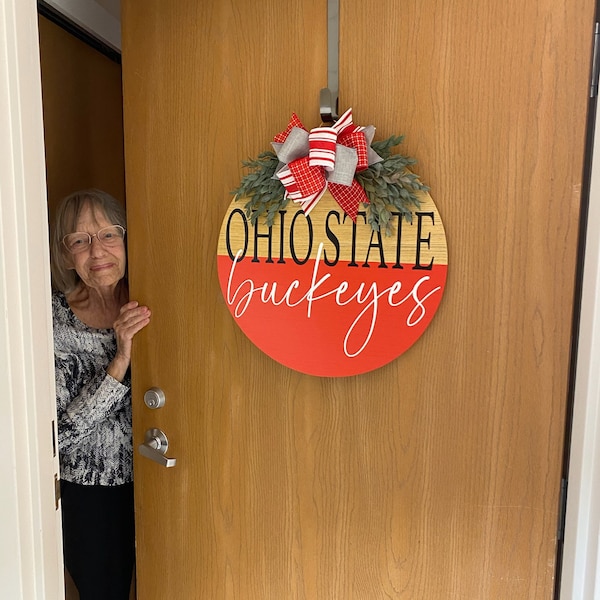 Ohio State Door Hanger | Ohio State Buckeyes | Ohio State Wreath ...