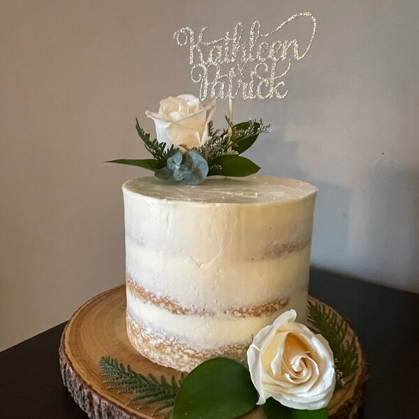 Custom Names Cake Topper, Personalized Cake Topper With Two Names ...