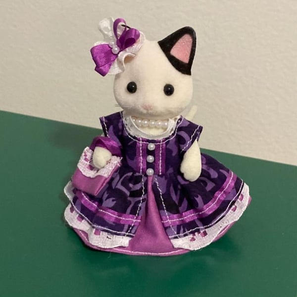MOTHER DRESS Original Hand-made Clothes for Calico Critters Doll ...