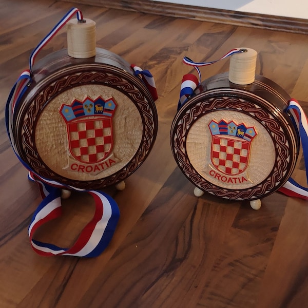 Croatian Cuturica, Size M, 250ml, New Grb, Wooden Flask, Customized for ...