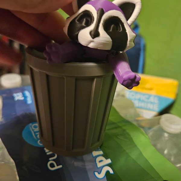 Articulated Raccoon With Trash Can, Trash Panda, Articulated Fidget Toy ...