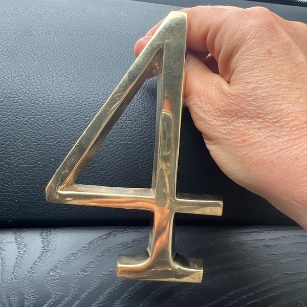 Premium Floating Plain House Numbers in Polished Brass Finish 0-9 ...