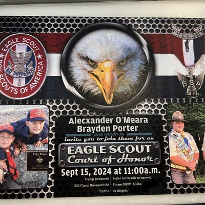 Eagle Scout Court of Honor Invitation, Double Sided Invitation, BSA ...