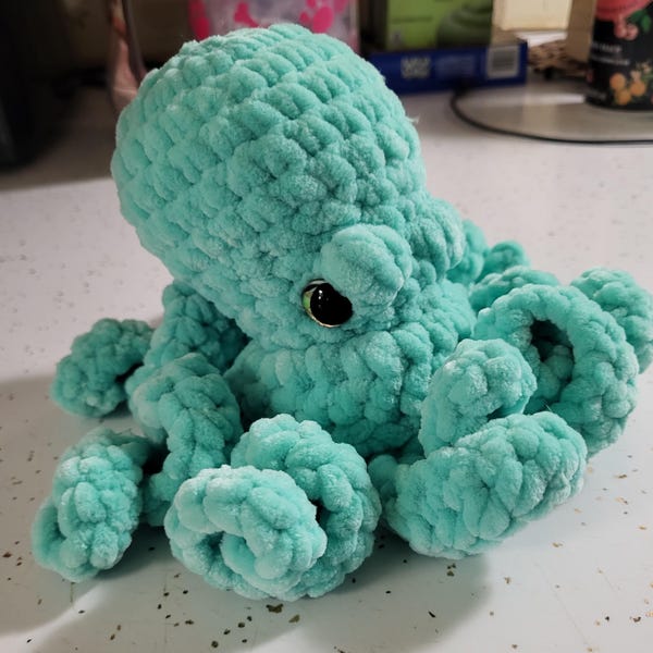 Crochet Octopus Plush: Handmade Velvet Amigurumi Toy - Etsy
