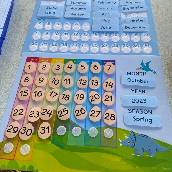 Dinosaur Themed Printable Calendar. Learning Circle Time Preschool ...