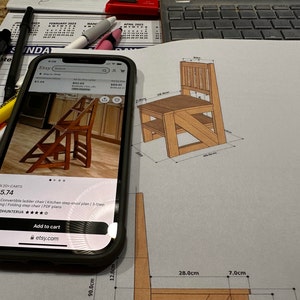 DIY Convertible Ladder Chair Kitchen Step-stool Plan - Etsy