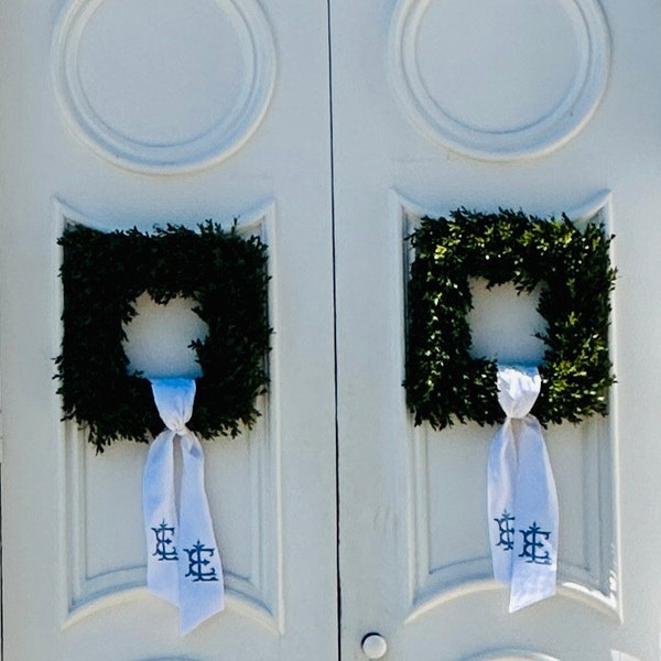 CHRISTMAS Sash/wreath Sash/100% Linen Monogrammed Wreath Sash/christmas ...
