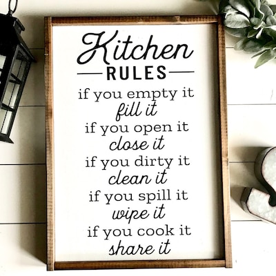 Kitchen Rules Svg Mom's Rules Svg Kitchen Svg Farmhouse Svg Kitchen ...