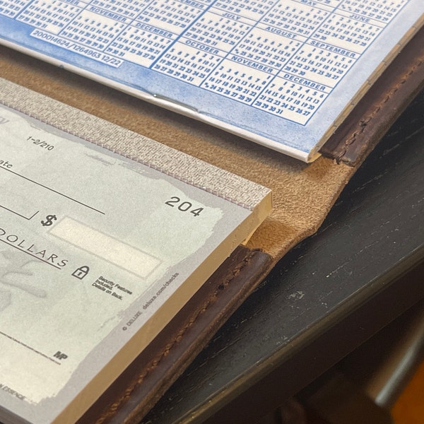 Horween Leather Checkbook Cover, Chromexcel Check Book Cover - Etsy