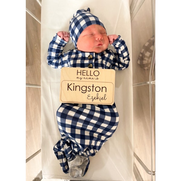 Hello My Name is Baby Name Sign | Birth Announcement Sign | Wood Sign ...