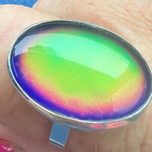 Adjustable Mood Ring Sterling Silver With Color Changing Mood | Etsy