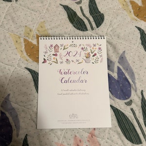 Floral Watercolor Birthday Calendar, Spiral Binding, Perpetual Calendar ...