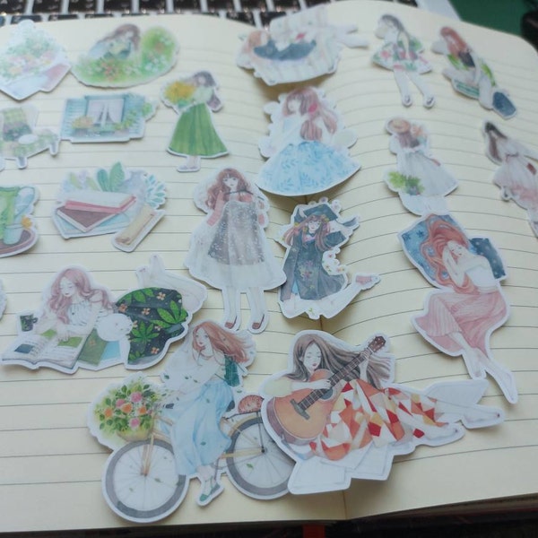 Fashion Girl Stickers | Casual Life Modern Girls Dress Street Style ...