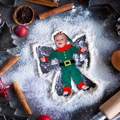 Christmas Baking Flour Angels Digital Backdrop Photography - Etsy