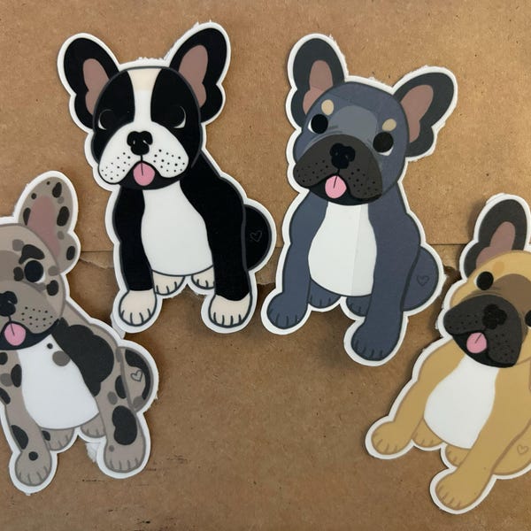 Frenchie / French Bulldog Stickers - 4 Pack - Etsy