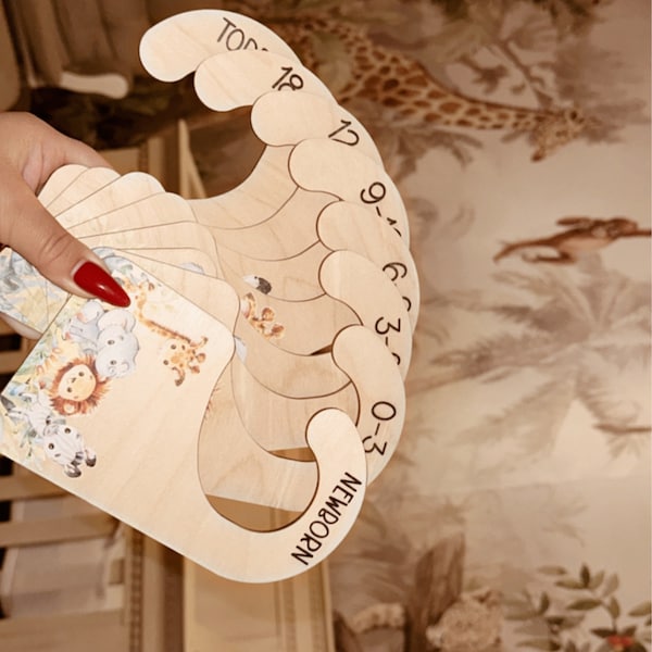 Safari Clothing Dividers, Safari Animal Baby Clothing Divider, Wood ...