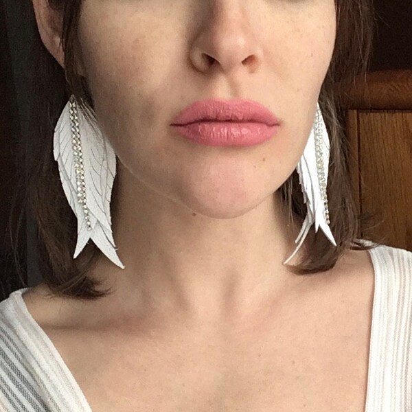 Rust Leather Earrings, Fringe Leather Earrings, Statement Earrings ...