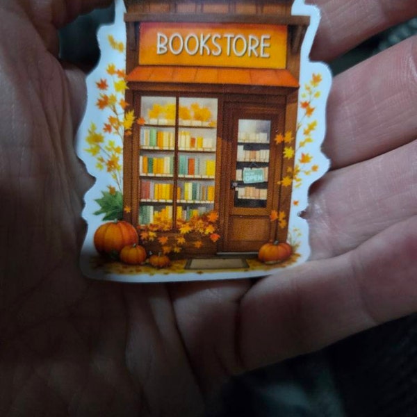 Fall Bookstore Vinyl Sticker | Cozy Book Lover | Autumn Vibes | Bookish ...