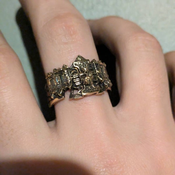 Inquisition Rosette War Scull Hammer Jewelry Ring. Sci Fi Space ...