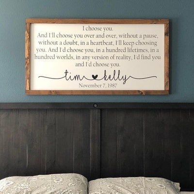 I Choose You Sign I'll Keep Choosing You Personalized Name Date Sign ...