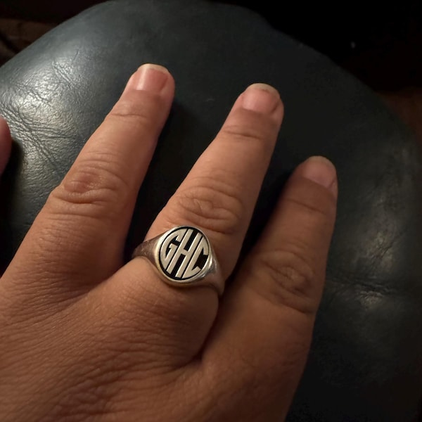 Block Monogram Ring - Ring-personalized Signet Ring-personalized ...