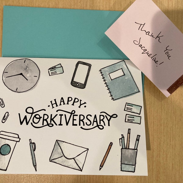 Office Workiversary Card | Work Anniversary Card | Card for Co-worker ...