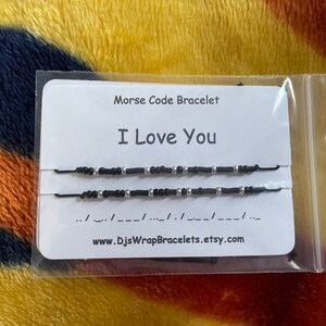 I Love You Morse Code Bracelet, Couples Bracelet Set, Matching ...