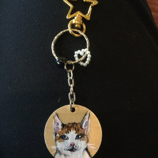 Will Draw You Pet on Handmade Keychain, Custom Key-chain Charm, Pet ...