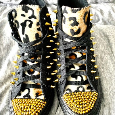 Spiked Leopard Converse Chuck Taylor Shoes - Etsy