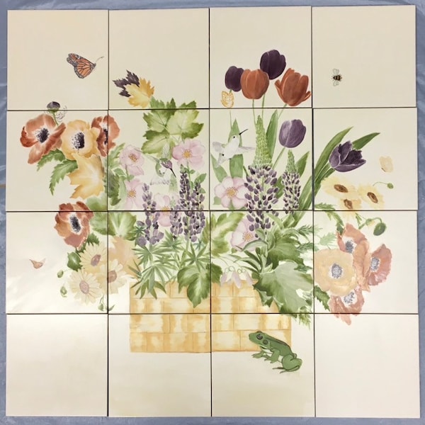 Custom Hand Painted Tiles Including Kitchen Back Splashes, Bathroom ...