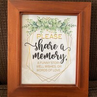 Share a Memory Printable Sign and Card Set Birthday Wishes Words of ...