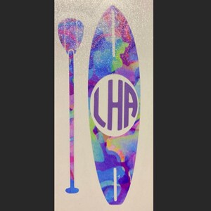 Paddle Board Monogram Car Decal Sticker, Stand up Paddle Board Decal ...