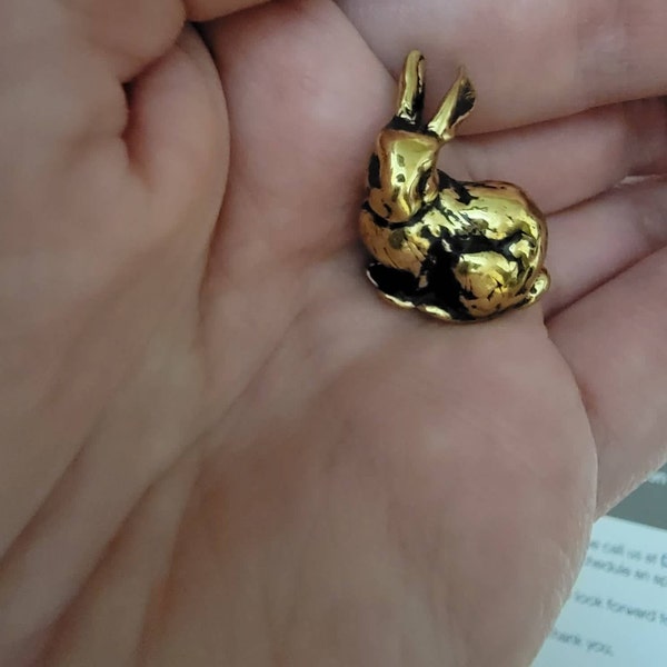 Rabbit Brass Small Animal Sculpture Handmade Collectible Figurine Bunny ...