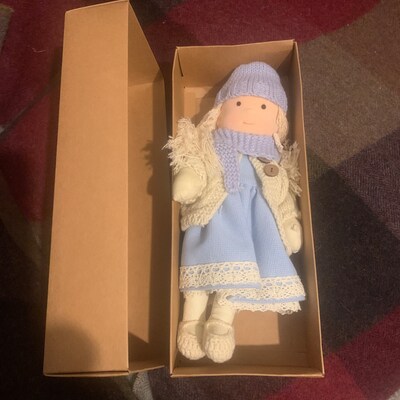 12 Inch Rag Doll With Gift Box, Crochet Doll, Textile Doll With Clothes ...