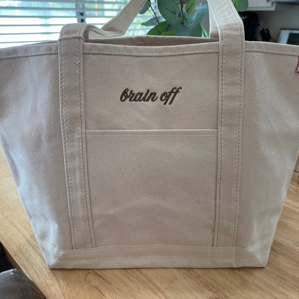 Personalized Canvas Tote, Ironic Boat Bag, Monogram Canvas Tote Bag ...