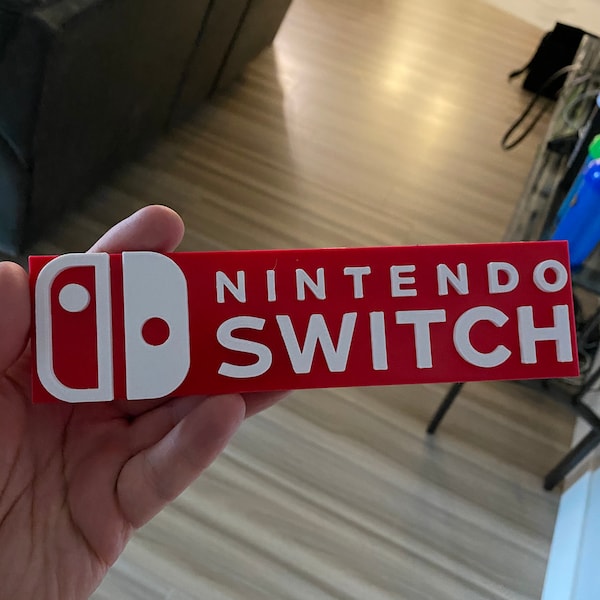 Nintendo Switch Video Game Logo Sign 7.5in (3D Printed, Man Cave, Game ...