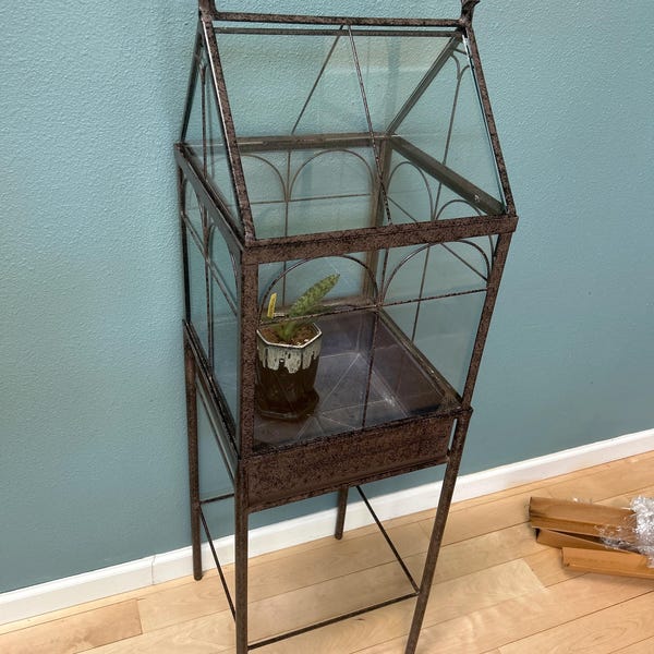 H Potter Large Terrarium Wardian Case Glass Metal Indoor Display Case ...