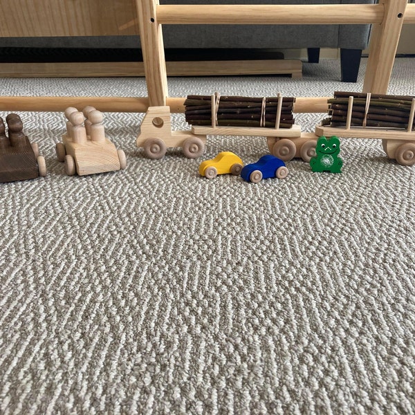 Wooden Toy Truck | Logging Truck | Wooden B-train Logging Truck With ...