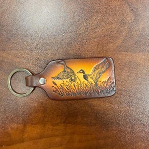 Handmade Leather Duck Key Tag - Etsy
