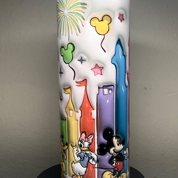 3D Inflated Cartoon Tumbler Wrap Png, Mouse and Friend Tumbler Png, 3D ...