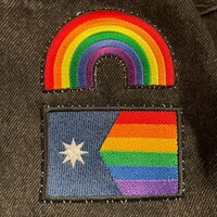 Transgender Flag Embroidered Patch LGBT Trans Pride Hook and Loop, Iron ...
