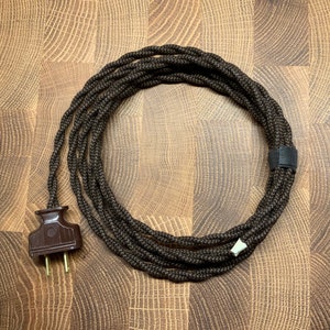 8 Foot Cloth Wire W/ Plug Attached, 26 Color Options, Twisted Cord ...