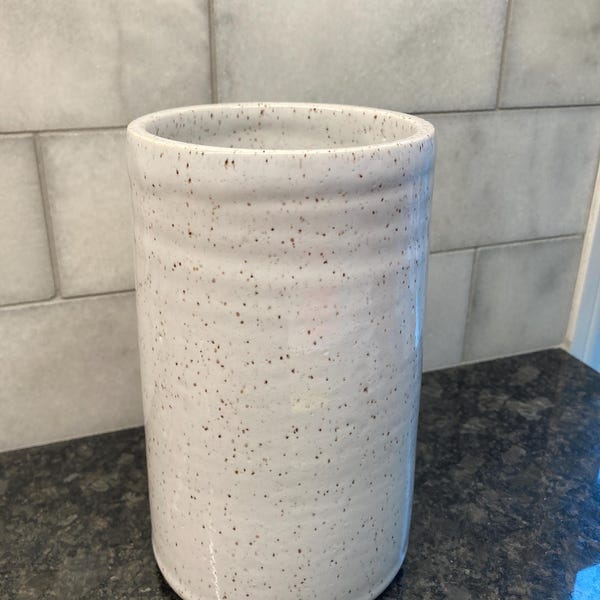 Handmade White Ceramic Vase | Cylindrical Vase | Flower Vase | Modern ...