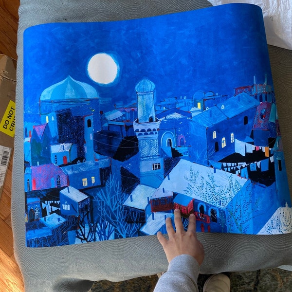 Moonlight Print, Night Print, Blue Print, Blue Wall Decor, Moon Art ...