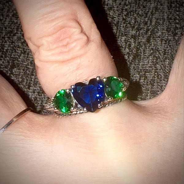 Ruby Ring/ Sterling Silver/ 20ct Big Huge Square Cut Simulated Red Gem ...