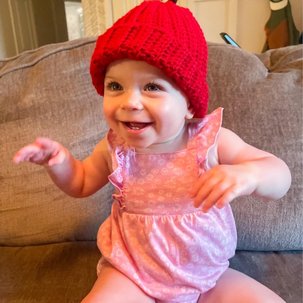 Crochet Apple Hat, Crochet Baby Hat, Toddler Hat, Fruit Hat, Baby Gift ...