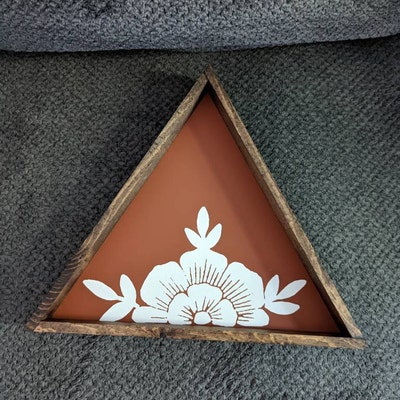 Flower Triangle Wood Sign - Etsy