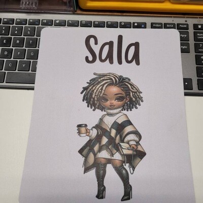 Bundle 10 PNG African American Chibi Woman With Dreadlocks in Neon ...